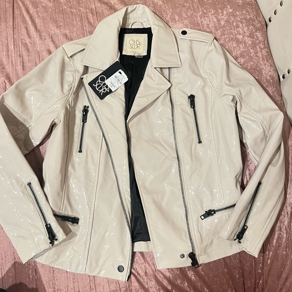 Chaser | Jackets & Coats | Neiman Marcus Chaser Cream Patent Leather ...